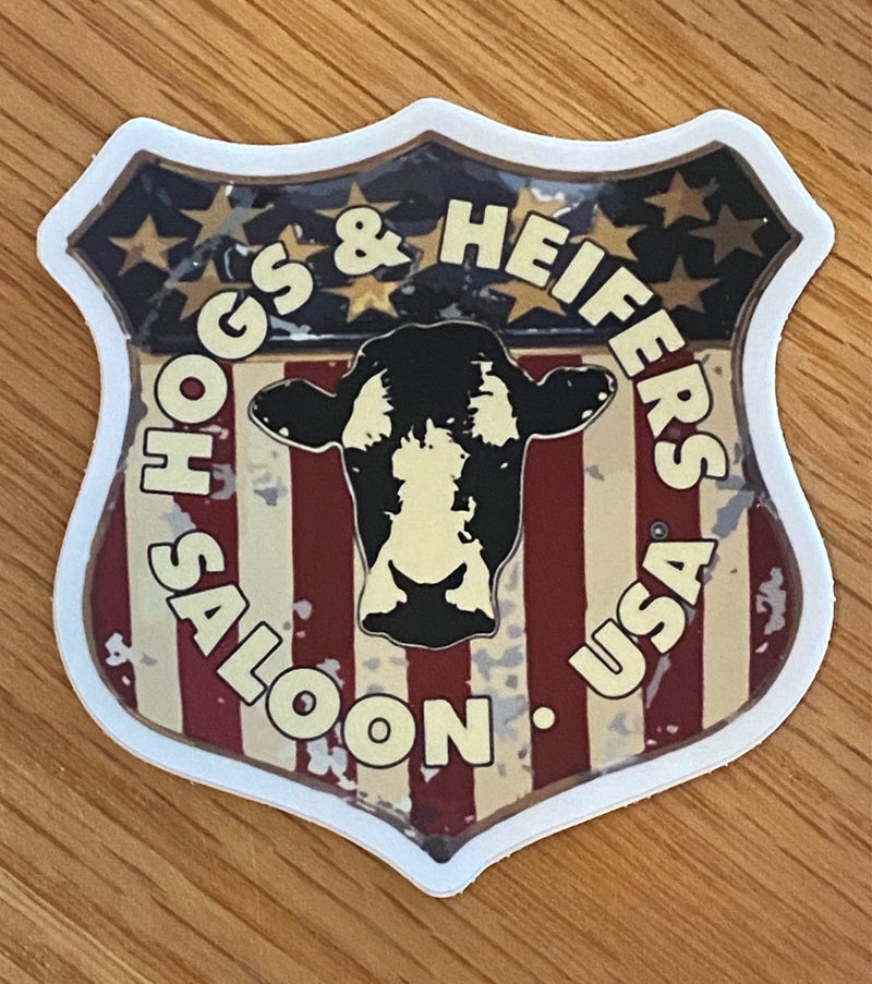 USA SHIELD STICKER | HOGS & HEIFERS SALOON LAS VEGAS